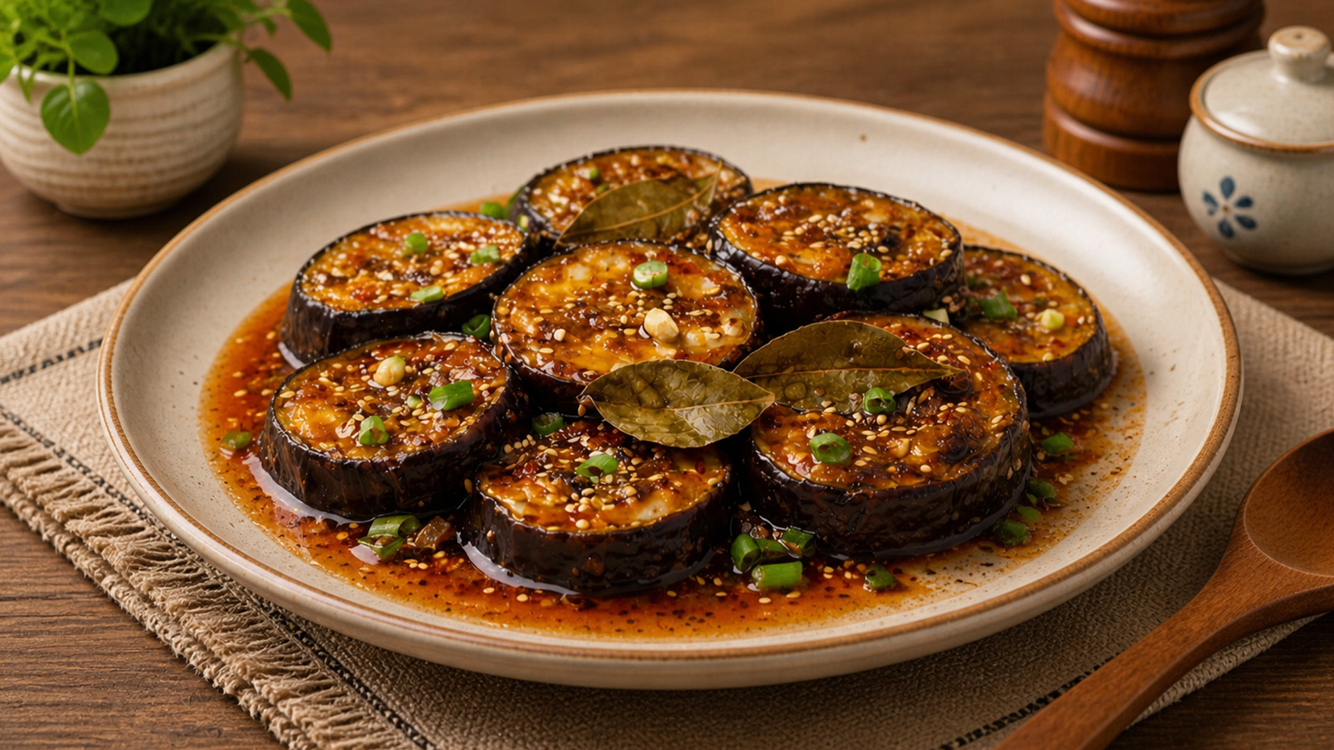 A simple eggplant adobo with rich sauce