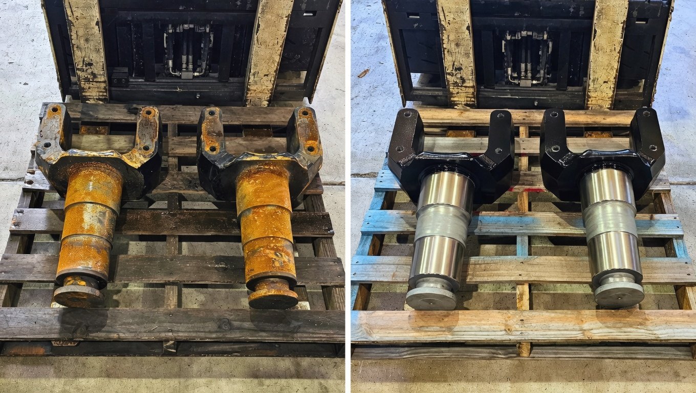 Metal arc spraying a D11 yoke
