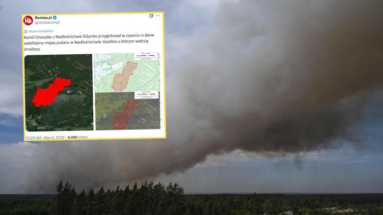 Ogromny pożar lasów na Lubelszczyźnie. Jest nowa mapa płonących rejonów