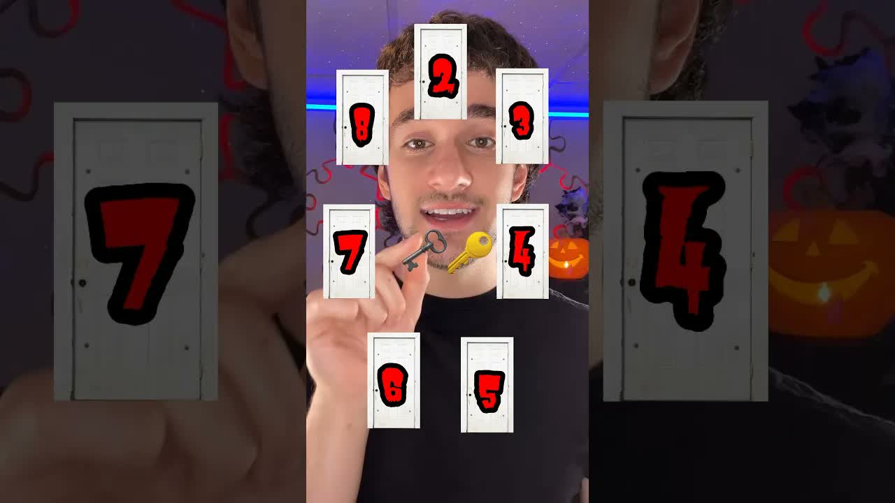A creepy name puzzle uses seven doors and one hidden monster