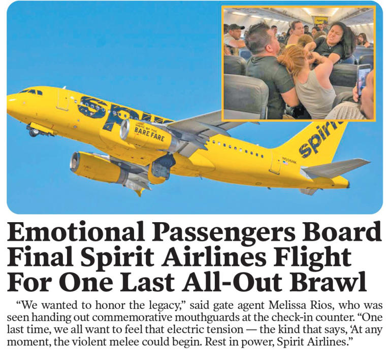 Best of the Babylon Bee: Passengers board final Spirit Airlines flight ...