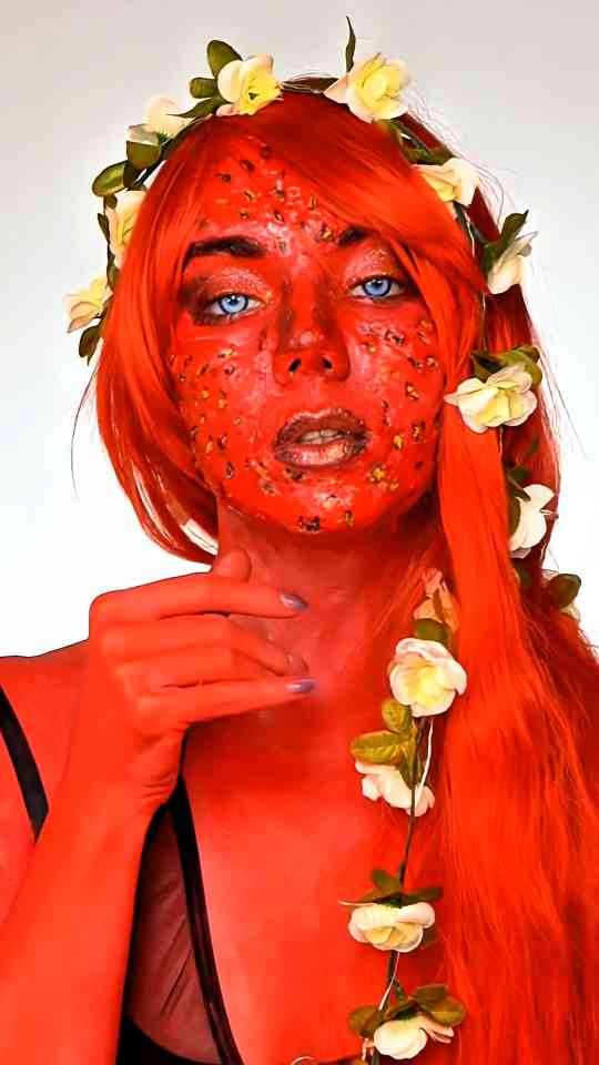 Strawberry SFX makeup transformation me vs AI part 2