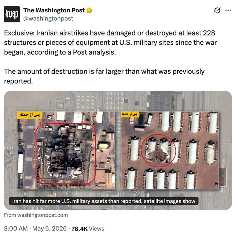 Satellite images reveal Iran has destroyed far more than Trump admits