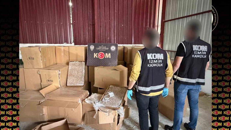 Bornova’da 10 milyon liralık kaçak sigara ve makaron ele geçirildi