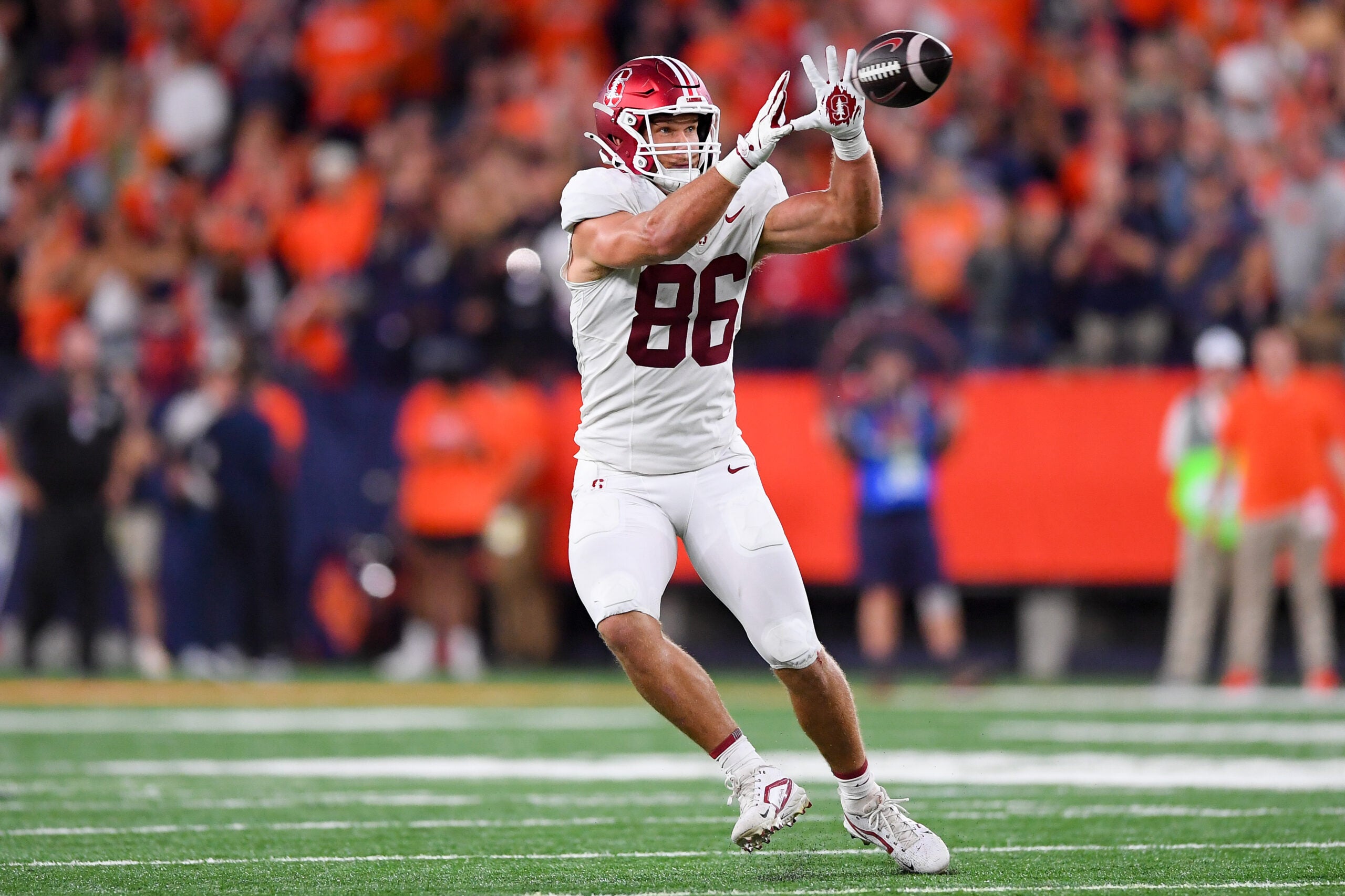 New Bears TE Sam Roush is being boxed in early with a label that may be ...