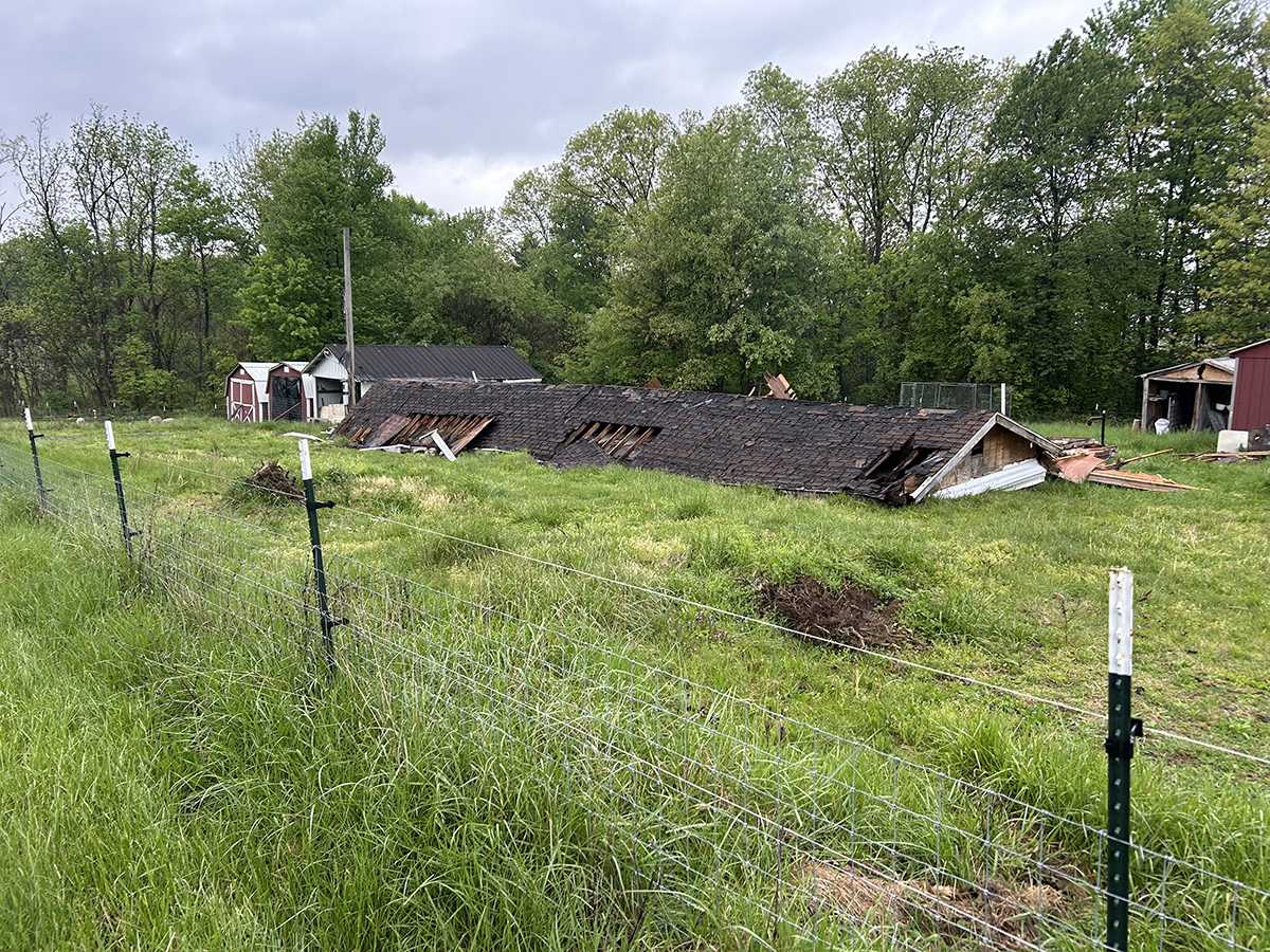 Roof collapses at mobile home, trapping person inside, dispatchers say