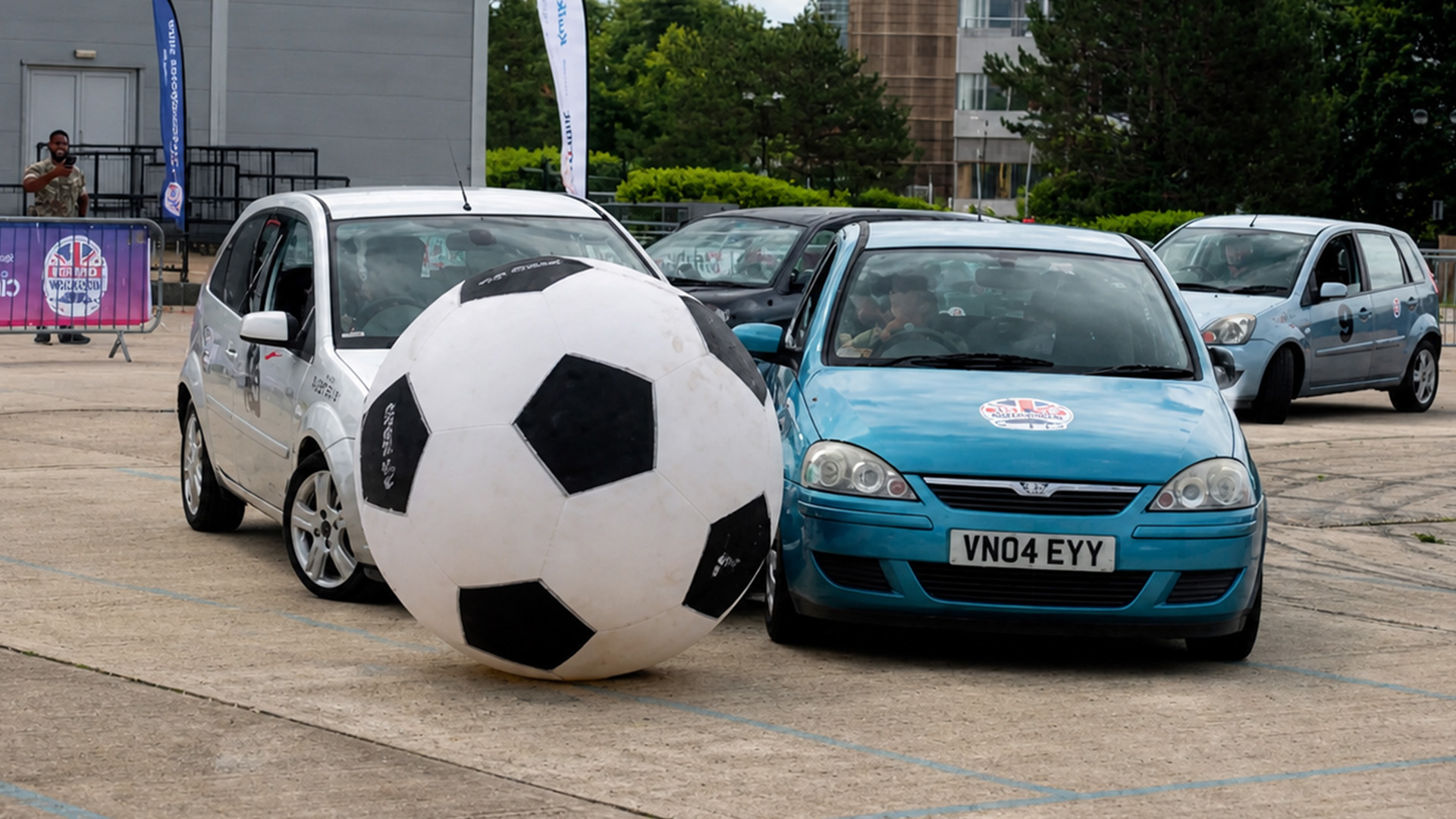 Celebrities beat us in this car football game