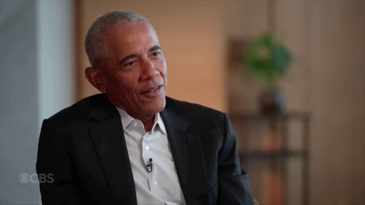 Obama laughs with Colbert as he appears to take shots at Trump