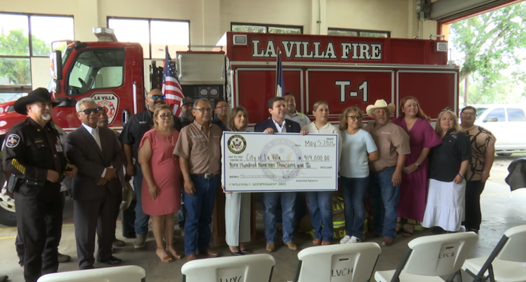 La Villa Fire Department receives donation to secure new truck, equipment