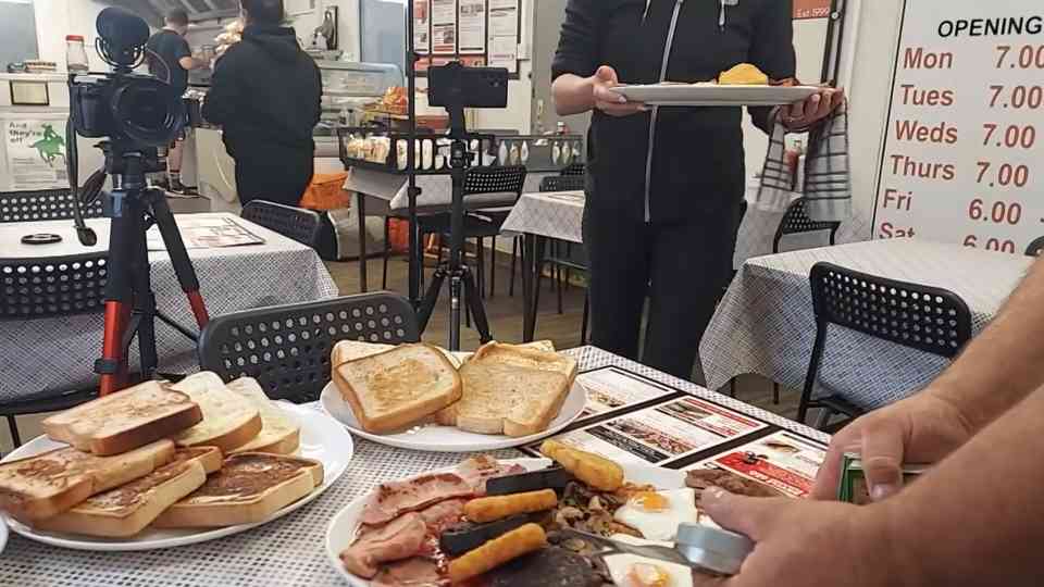 What happens when a man takes on an 8 lb full English breakfast
