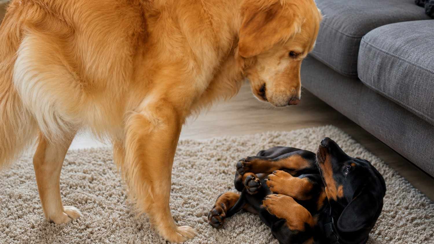 How my dog fell in love with his new puppy