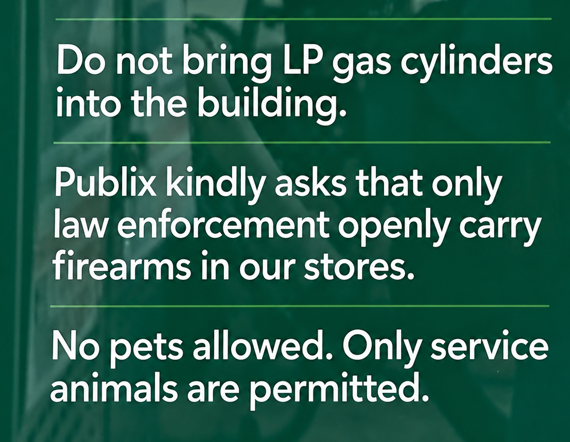 Is it still legal to open carry in Publix? Signs show new store policy