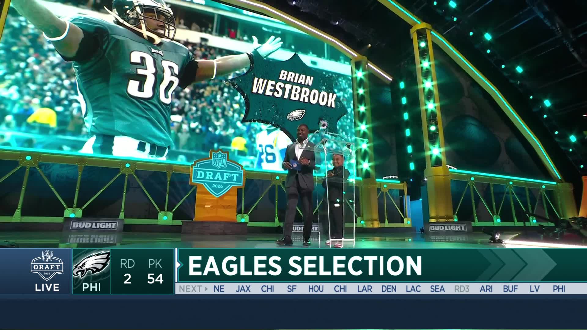 Eli Stowers goes No. 54 to Eagles