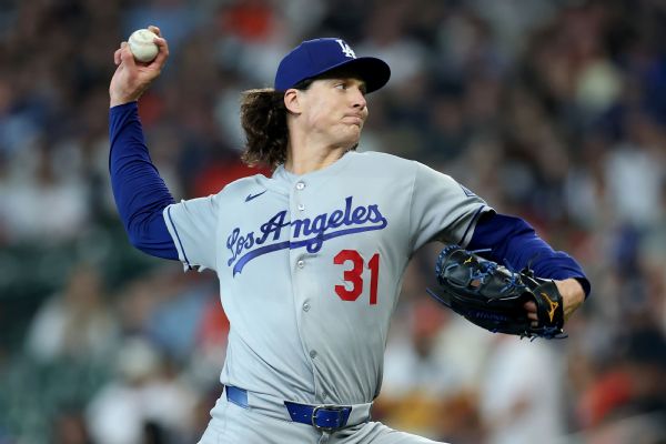Dodgers move Tyler Glasnow to 60-day IL with back injury