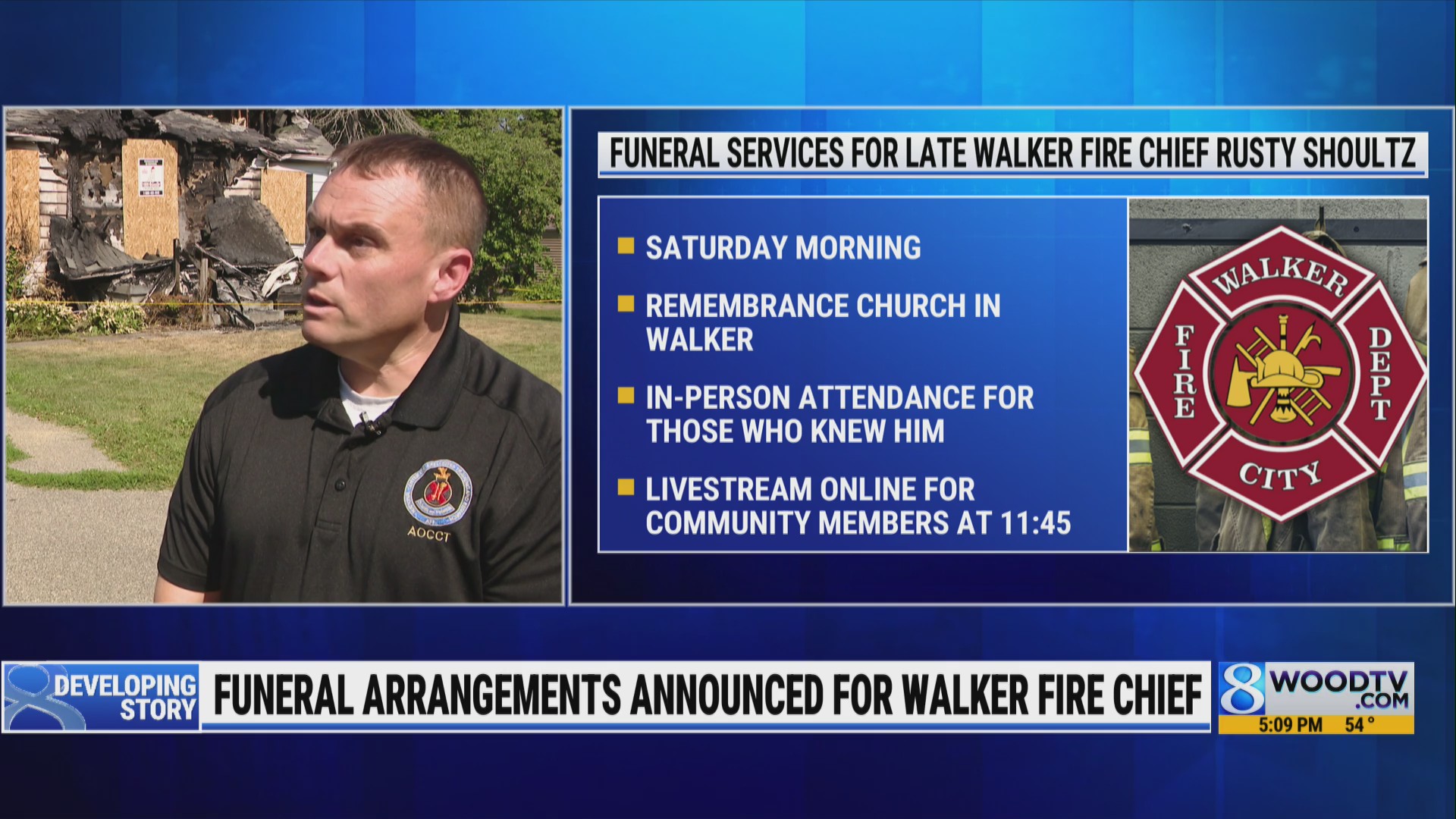 Funeral services set for late Walker Fire Chief Rusty Shoultz