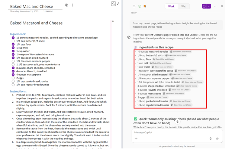 「OneNote」の「Copilot in OneNote」が画像や表などの認識に対応 ～より正確な回答が可能に／タスク管理のチェックボックス ...