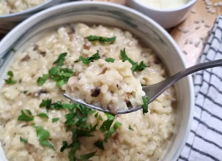 Risotto de cogumelos super rápido na Bimby (Thermomix)