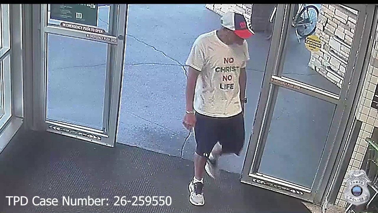 Police release video of Florida man in 'No Christ No Life' T-shirt ...