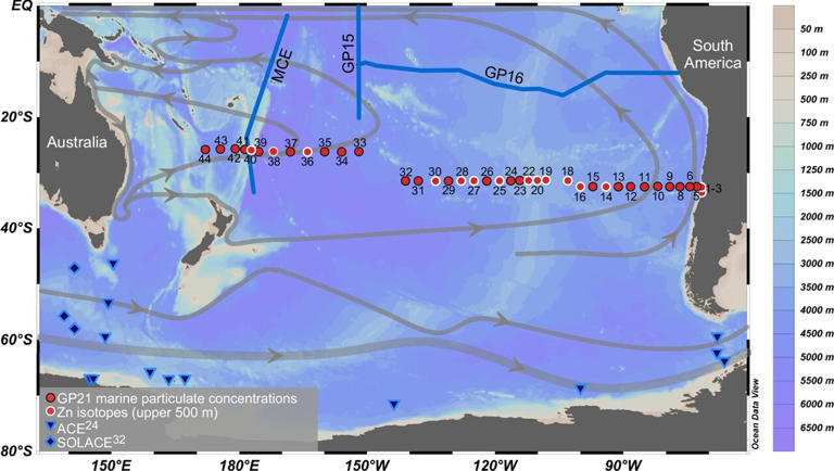 Even the most remote ocean is contaminated with zinc from human sources ...