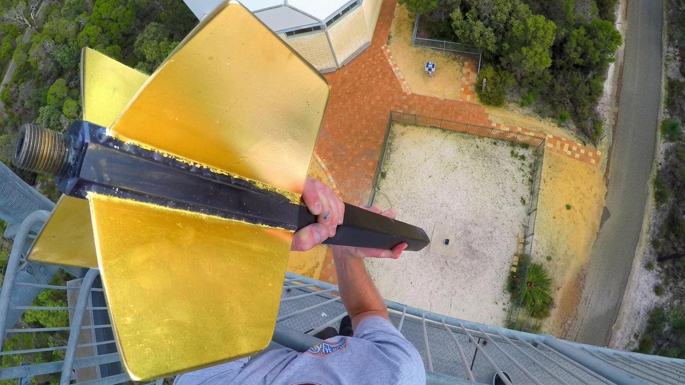 Watch what happens when a giant dart hits oobleck from 150 feet