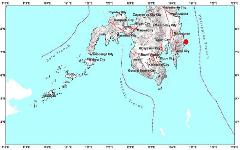 PHIVOLCS reports magnitude 5.6 earthquake near Davao Oriental's Caraga town