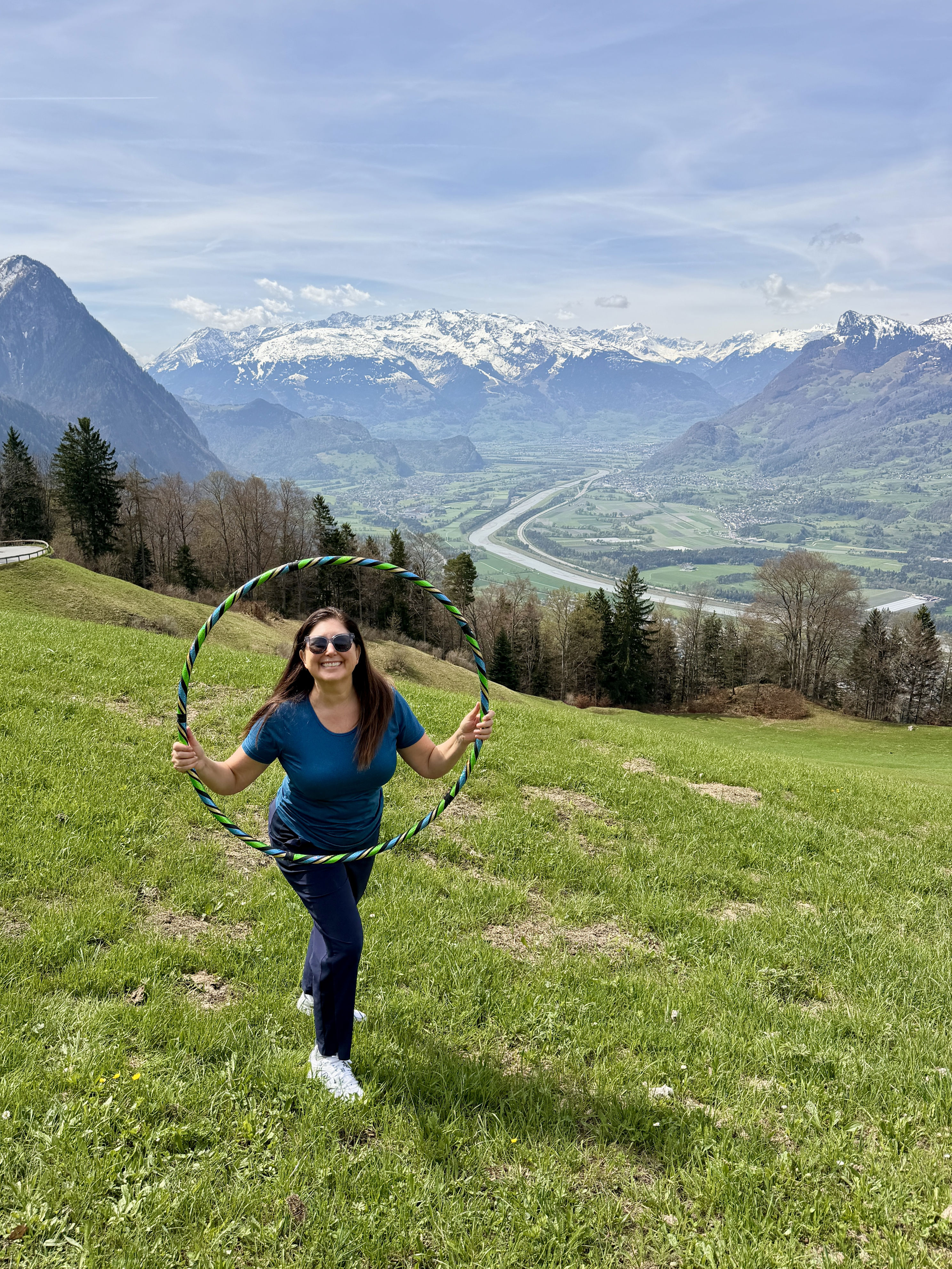 Hula hooping in Triesenberg, Liechtenstein 🇱🇮