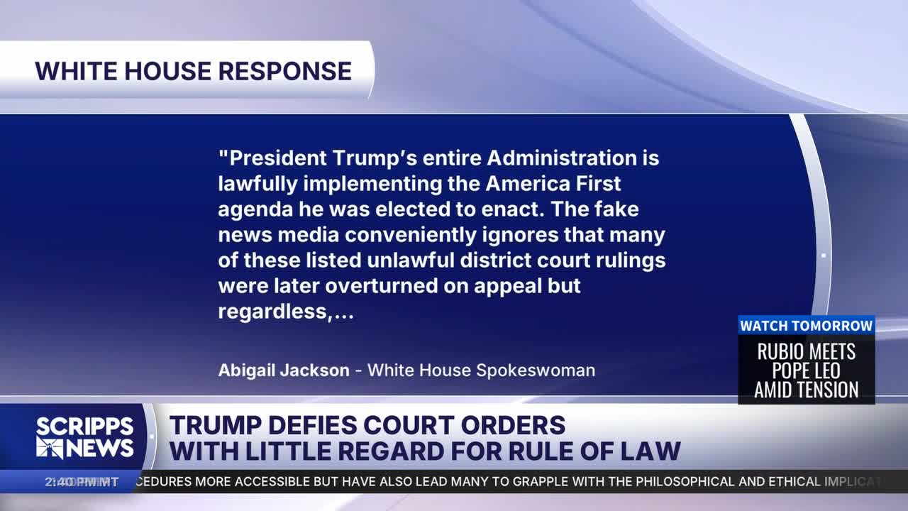 Trump defies court orders with little regard for rule of law