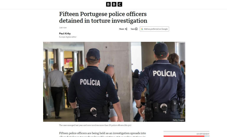 Tortura na esquadra do Rato é notícia lá fora: "Escândalo policial"