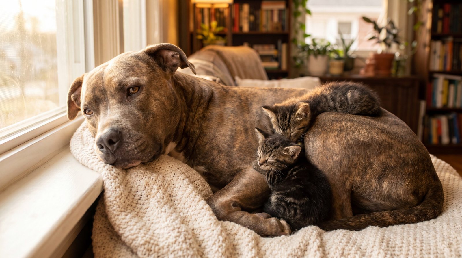 Dog Was Once Abandoned & Left an Orphan, but Now Helps Foster Puppies