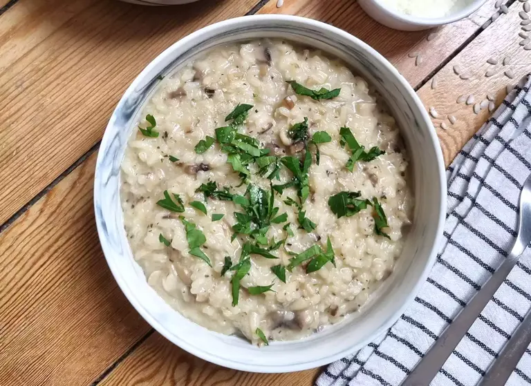 Risotto de cogumelos super rápido na Bimby (Thermomix)