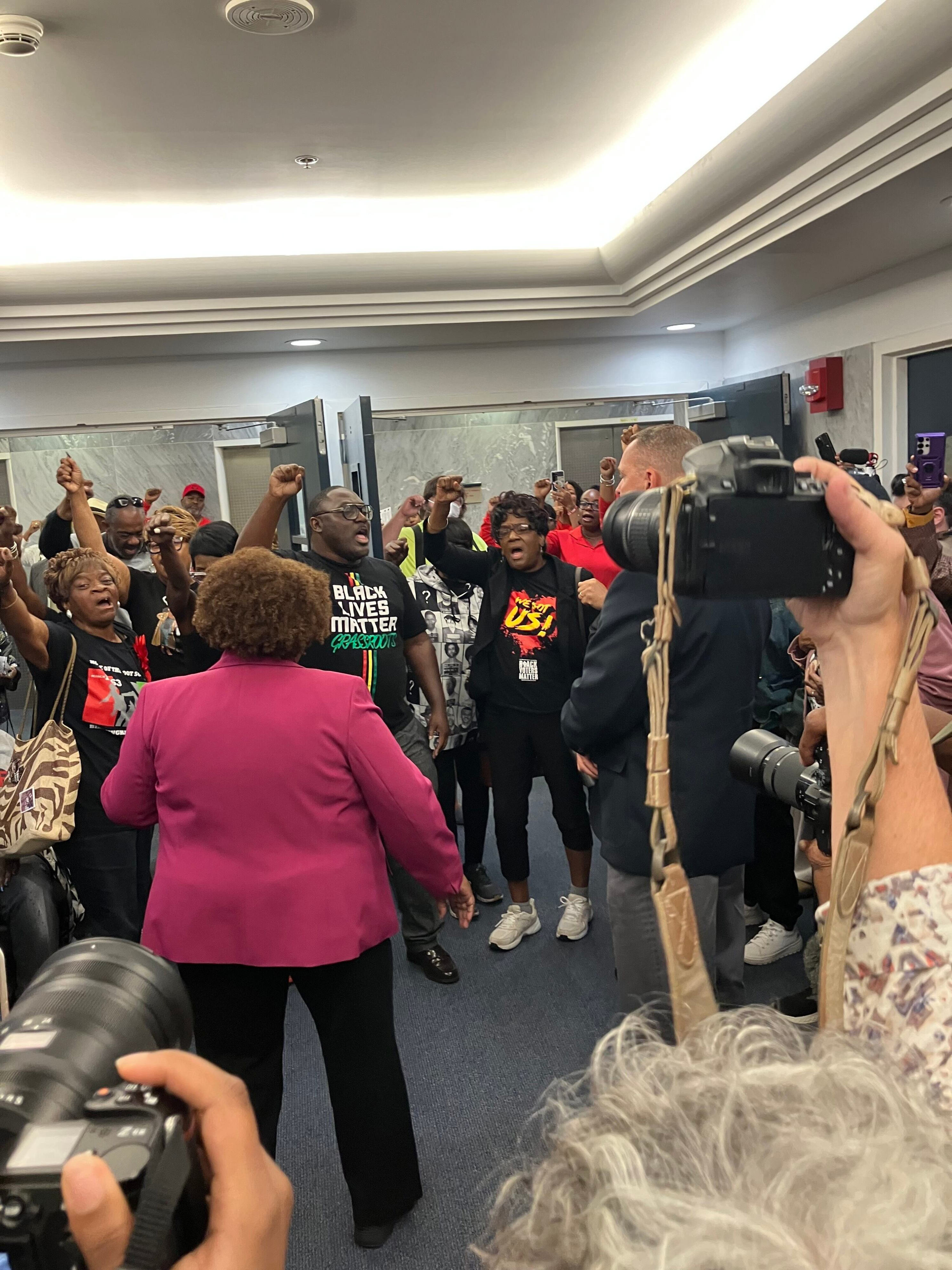 Alabama voting rights protest erupts inside State House: 'We're here to ...
