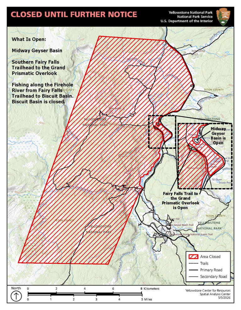 Yellowstone grizzly bear attack site was closed to spring hiking until ...