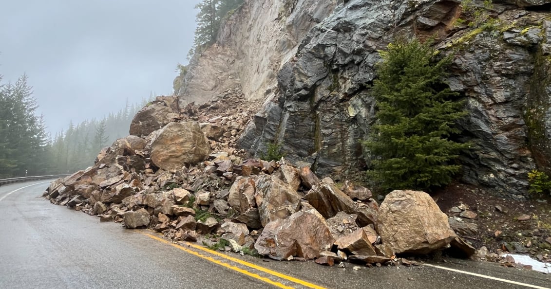 Repairs underway on slope near Diablo Lake on State Route 20