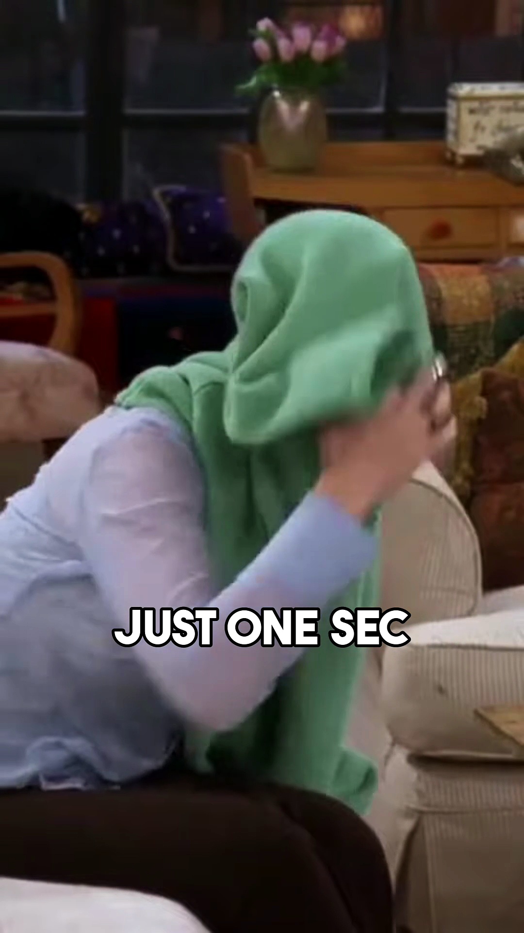 Phoebe gets trapped in sweater on Friends
