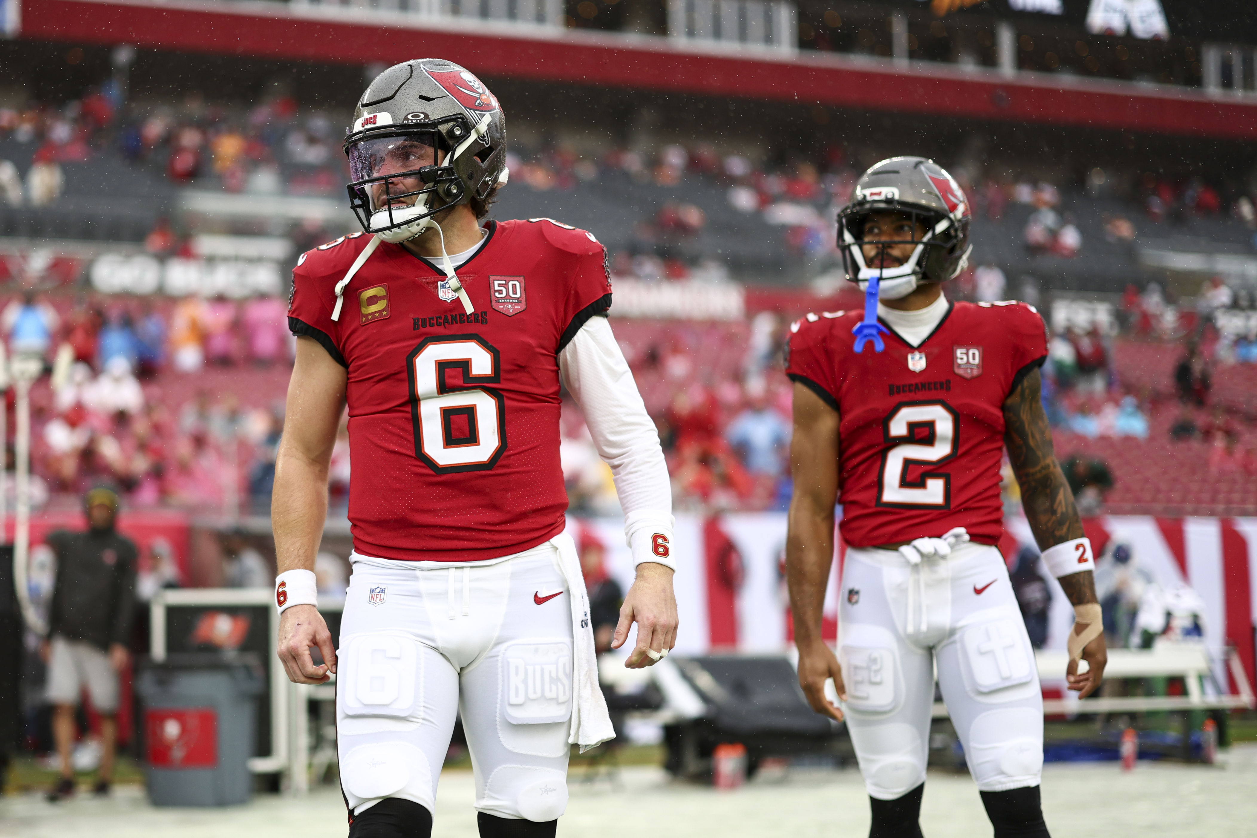 Emeka Egbuka says Buccaneers QB Baker Mayfield gets 'crazy' during games