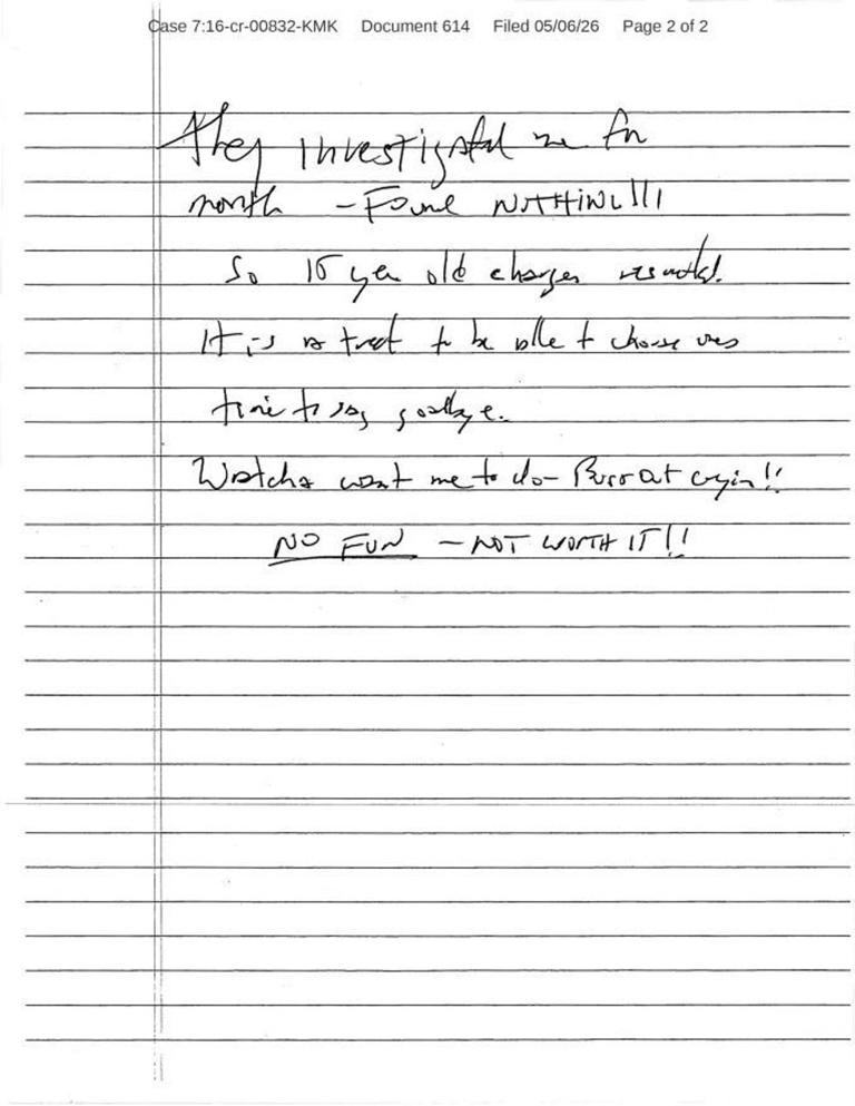 Jeffrey Epstein's 'suicide note' is revealed after nearly seven years ...