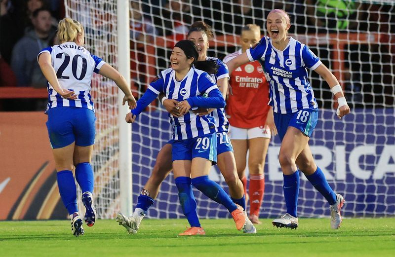 Soccer - Man City win WSL title as Arsenal held by Brighton