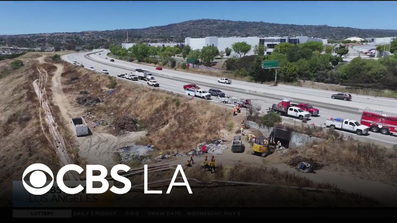 110 Freeway northbound lanes mostly open after roadway is found to be ...