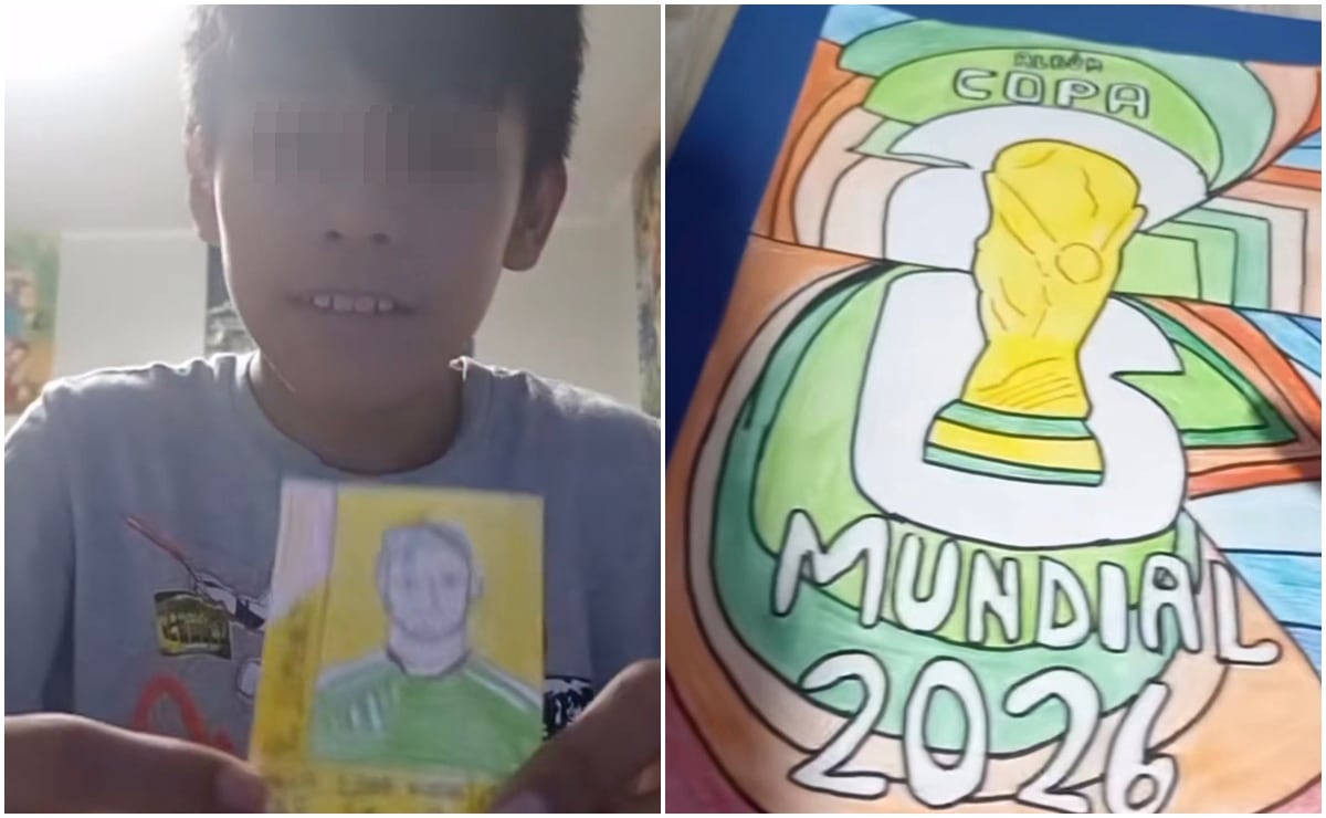 Niño dibuja álbum Panini del Mundial y se vuelve viral; video desata ...