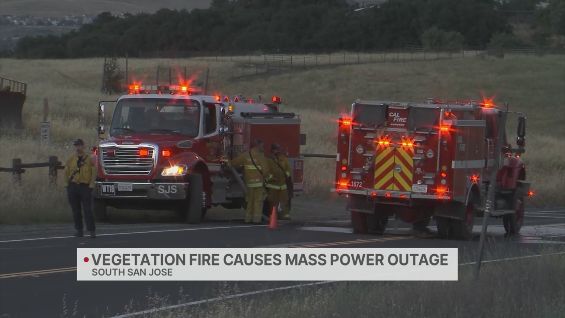 Vegetation fire causes mass power outage in South San Jose