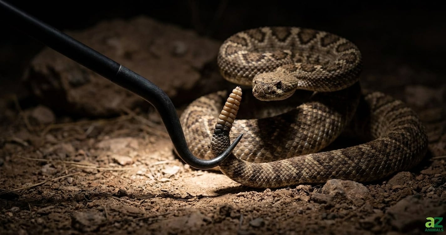 Watch this rattlesnake shake like an earthquake when touched