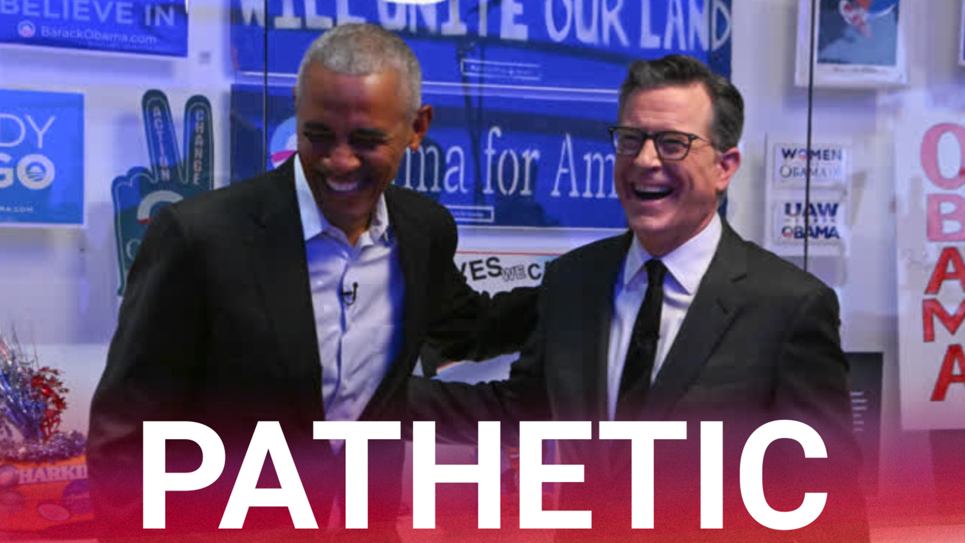 Obama and Colbert hilariously told to 'get a motel room' following cozy ...