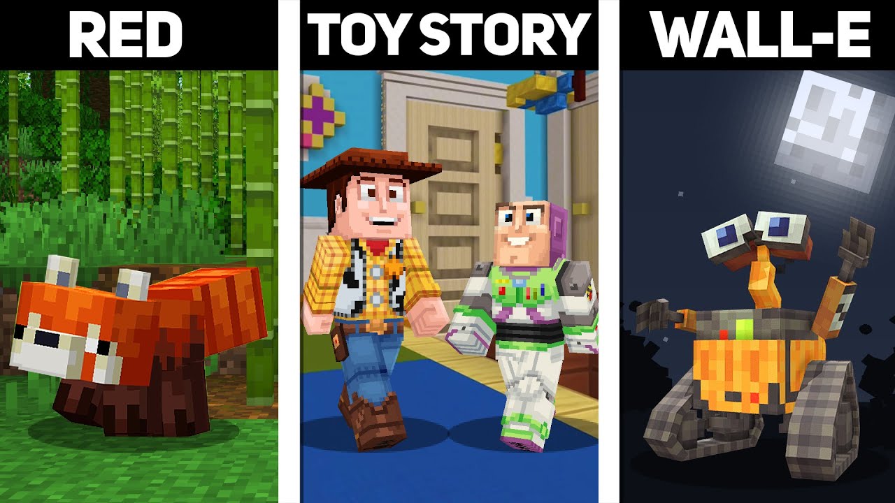 Filmes da Pixar representados no Minecraft