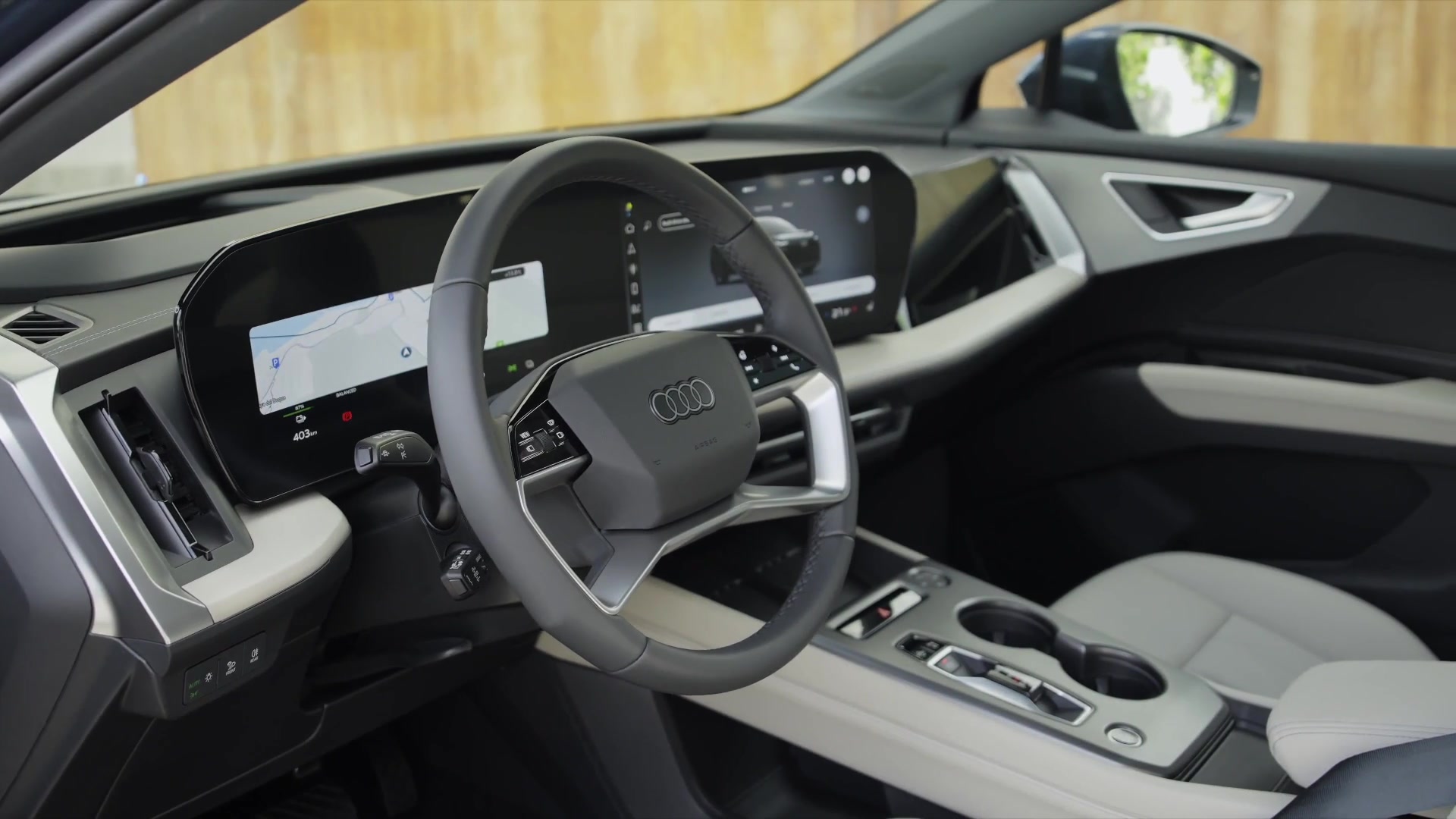 Audi Q4 Sportback e-tron quattro performance interior design in plasma blue
