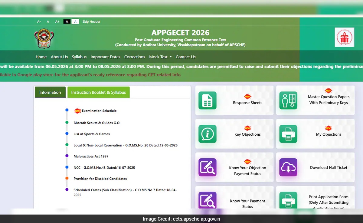 Andhra Pradesh postgraduate ECET answer key released, here's how to ...