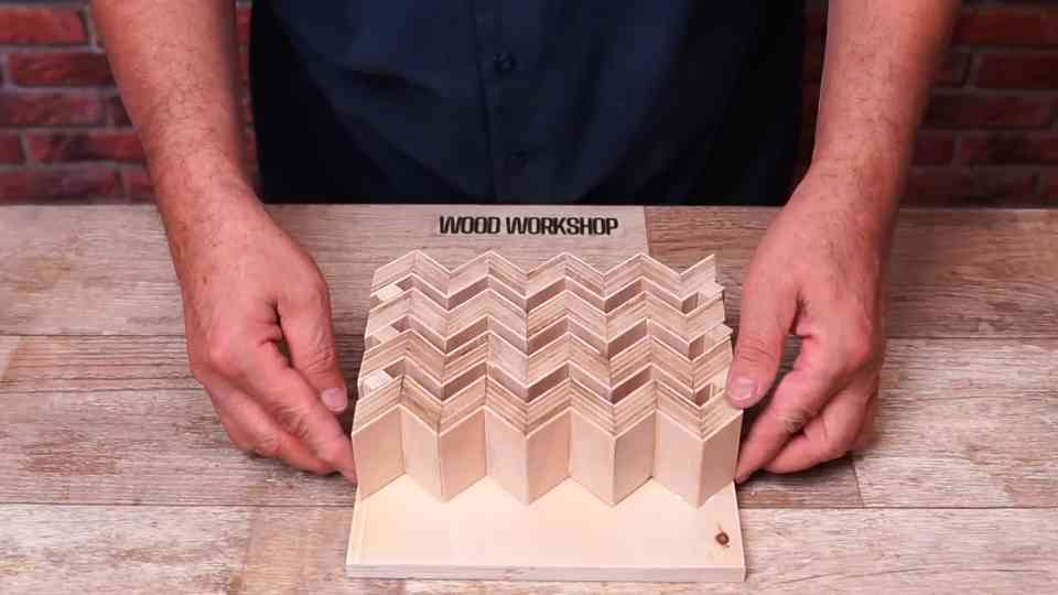 Watch what happens when this zig-zag plywood pattern starts spinning