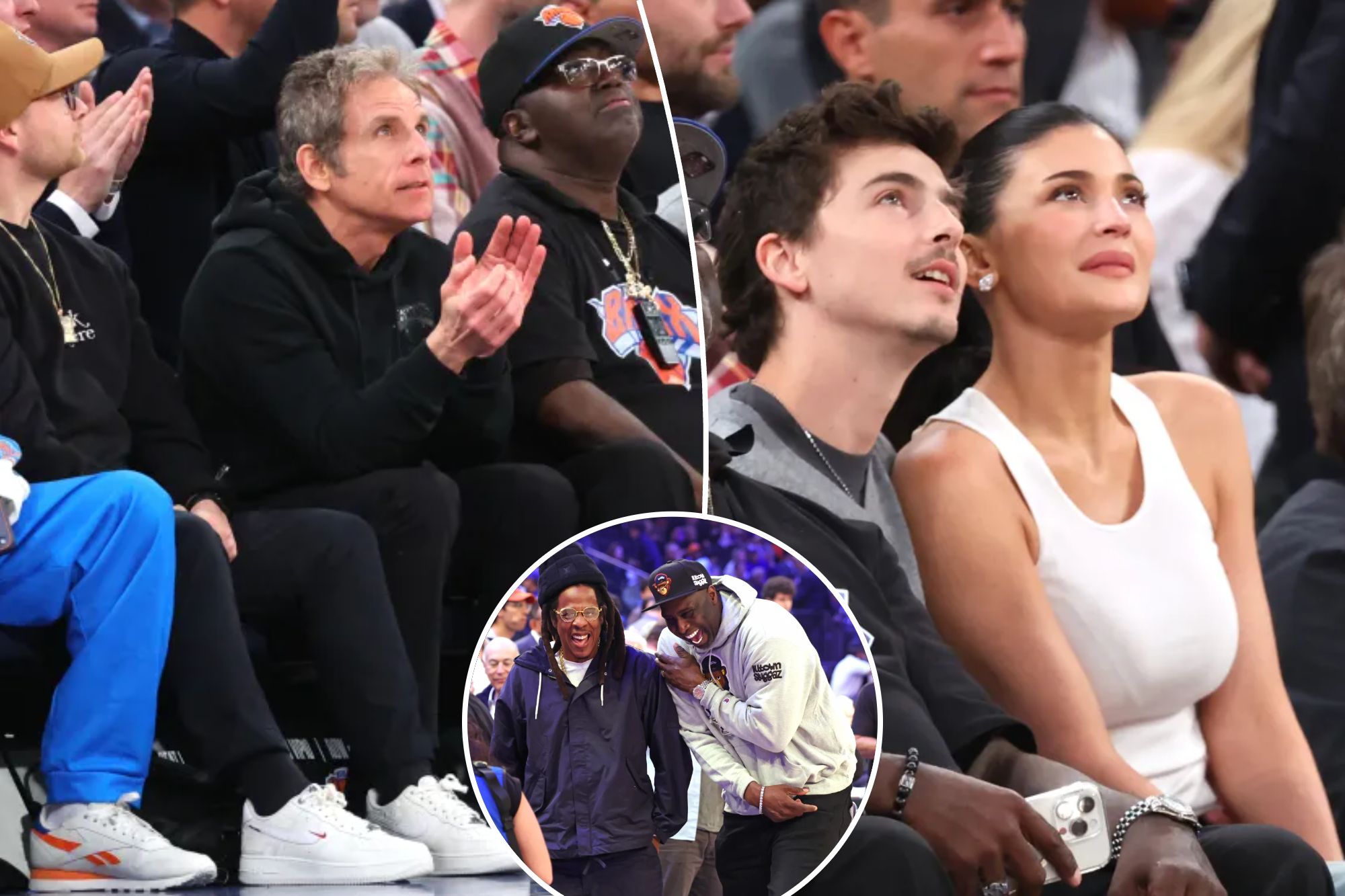 Ben Stiller returns to MSG for Knicks-76ers Game 2 with Timothee ...