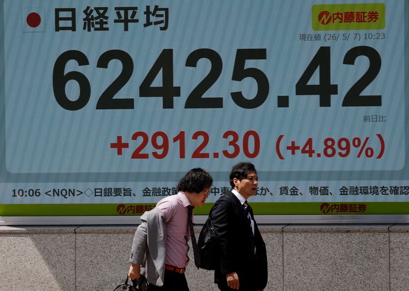 Japan's Nikkei roars past 62,000 on earnings, Middle East optimism ...