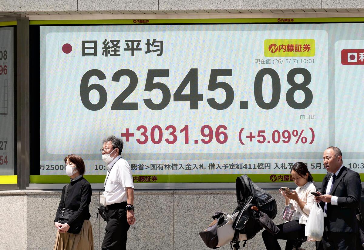 日経平均が一時、初めて6万2000円を突破…原油先物価格の大幅下落を好感し3000円以上上昇