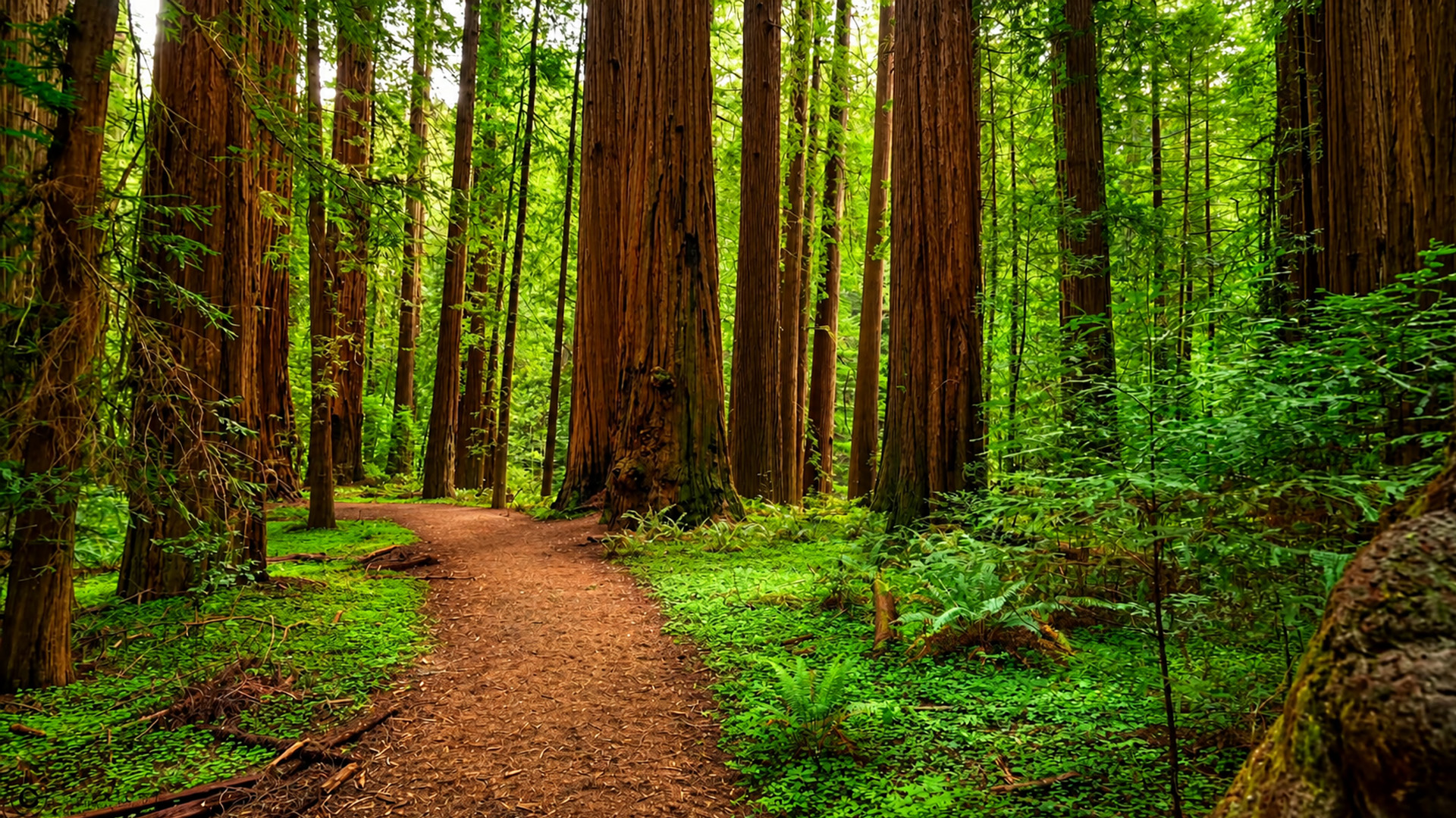 Enjoy a quiet redwood walk on Rockefeller Loop Trail (4K)